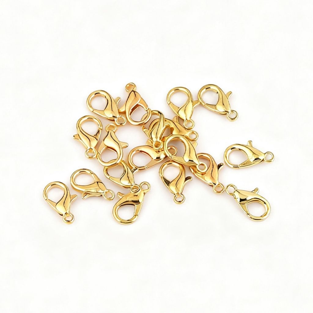 Jual DELUNASHOP [10 Pcs] Kokot Udang 12mm 14mm Gold Silver Kait Udang ...
