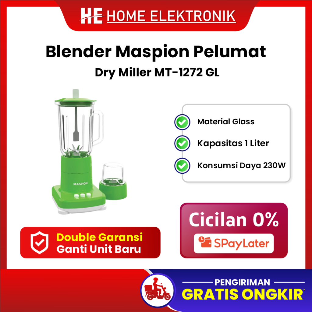 Jual Maspion Pelumat Blender with Dry Miller 1 Liter MT-1272 2IN1 ...