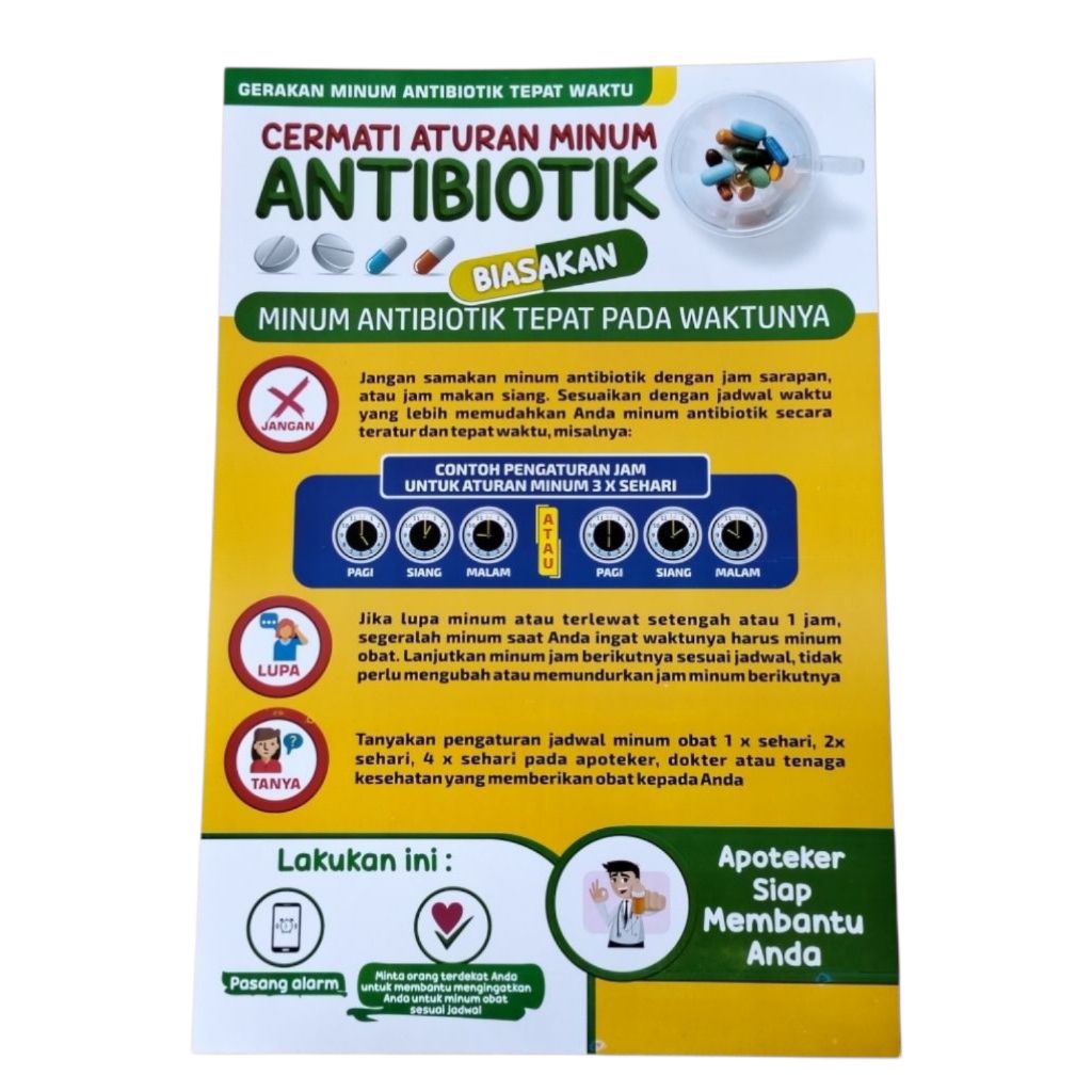 Jual Poster Cermati Aturan Minum Antibiotik | Edukasi PIO Penggunaan ...