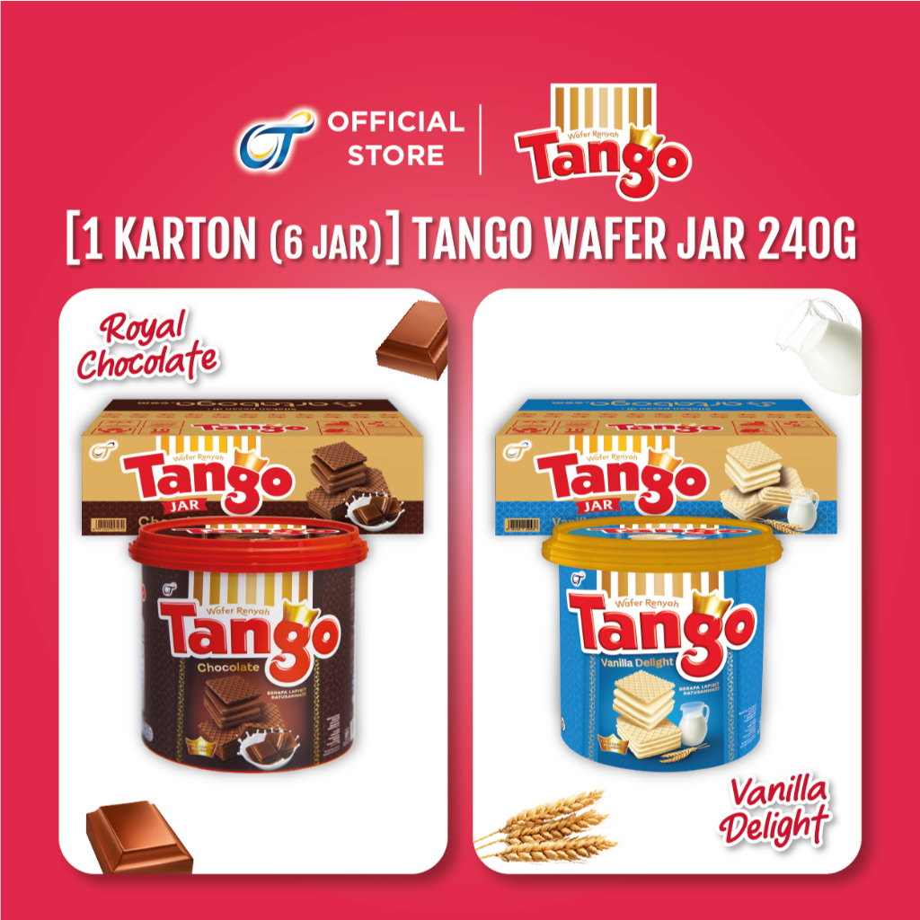 Jual Tango Wafer Jar 240 Gram [1 Karton] Royal Chocolate | Vanilla ...