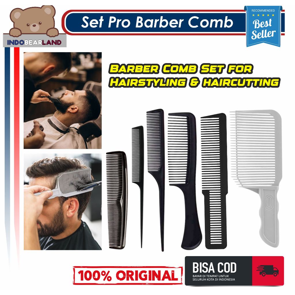Jual Sisir Cukur Gradasi Long Fade Comb Taper Cut Starter Barbershop ...