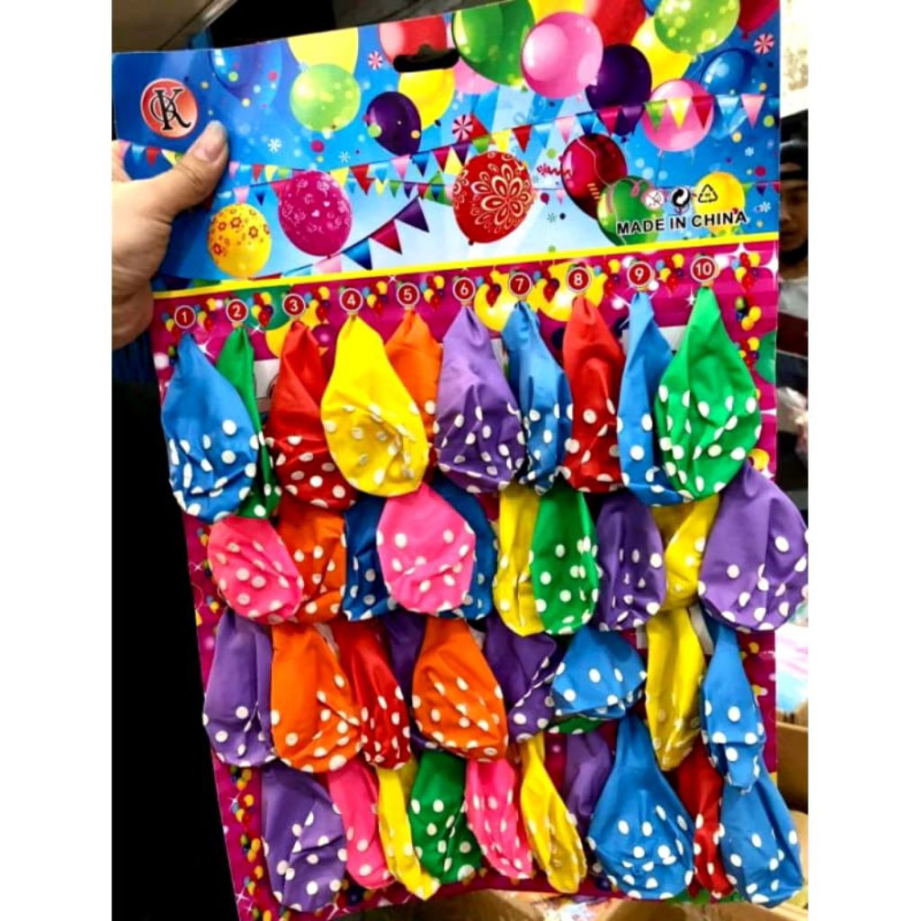 Jual BALON LEMBARAN MOTIF POLKADOT ISI 40PCS | Shopee Indonesia