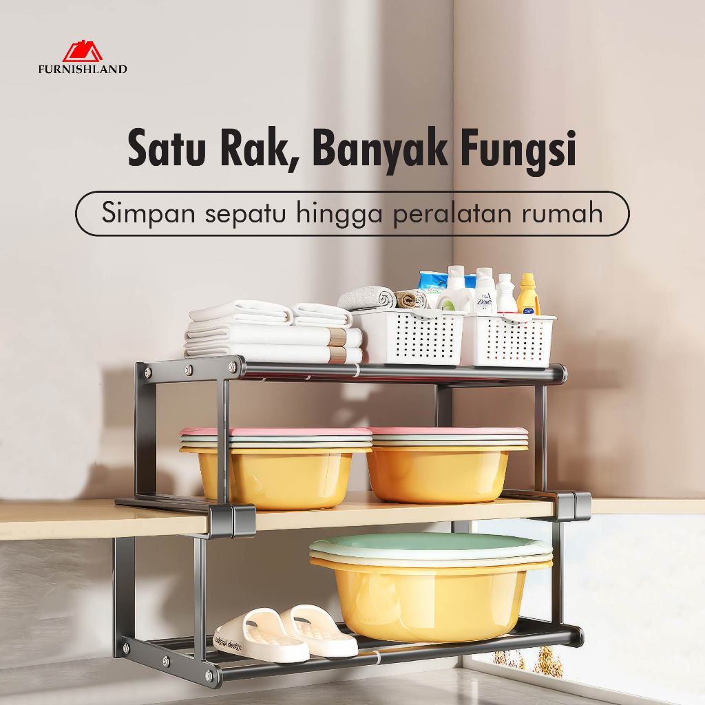 Jual Rak Sepatu Di Bawah Meja - Rak Gantung Dapur Bawah Meja - Rak ...