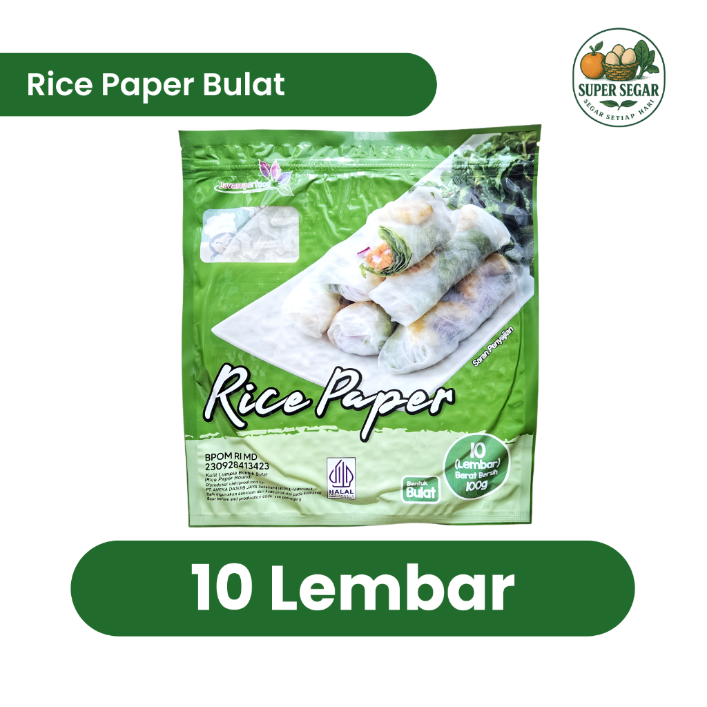 Jual Rice Paper Bulat 100gr (10 lembar) / rice paper bulat / Kulit ...