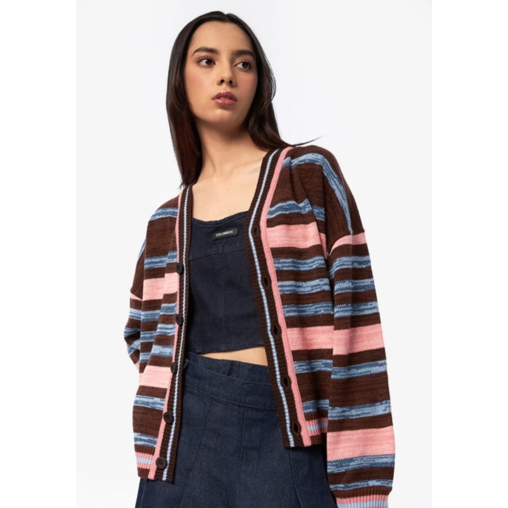Jual Colorbox Long Sleeve Stripe Cardigan | Shopee Indonesia