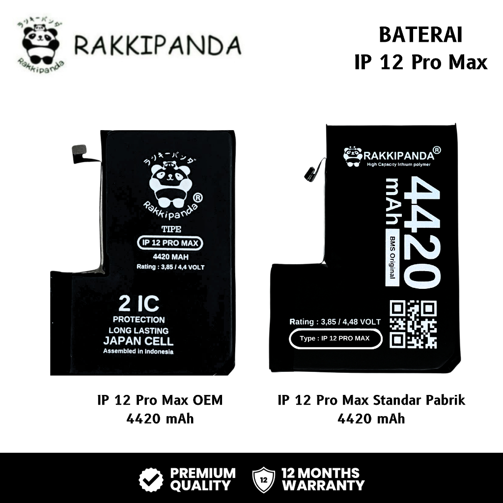 Jual RakkiPanda - iP 12 Pro Max Batre Batrai Baterai | Shopee Indonesia
