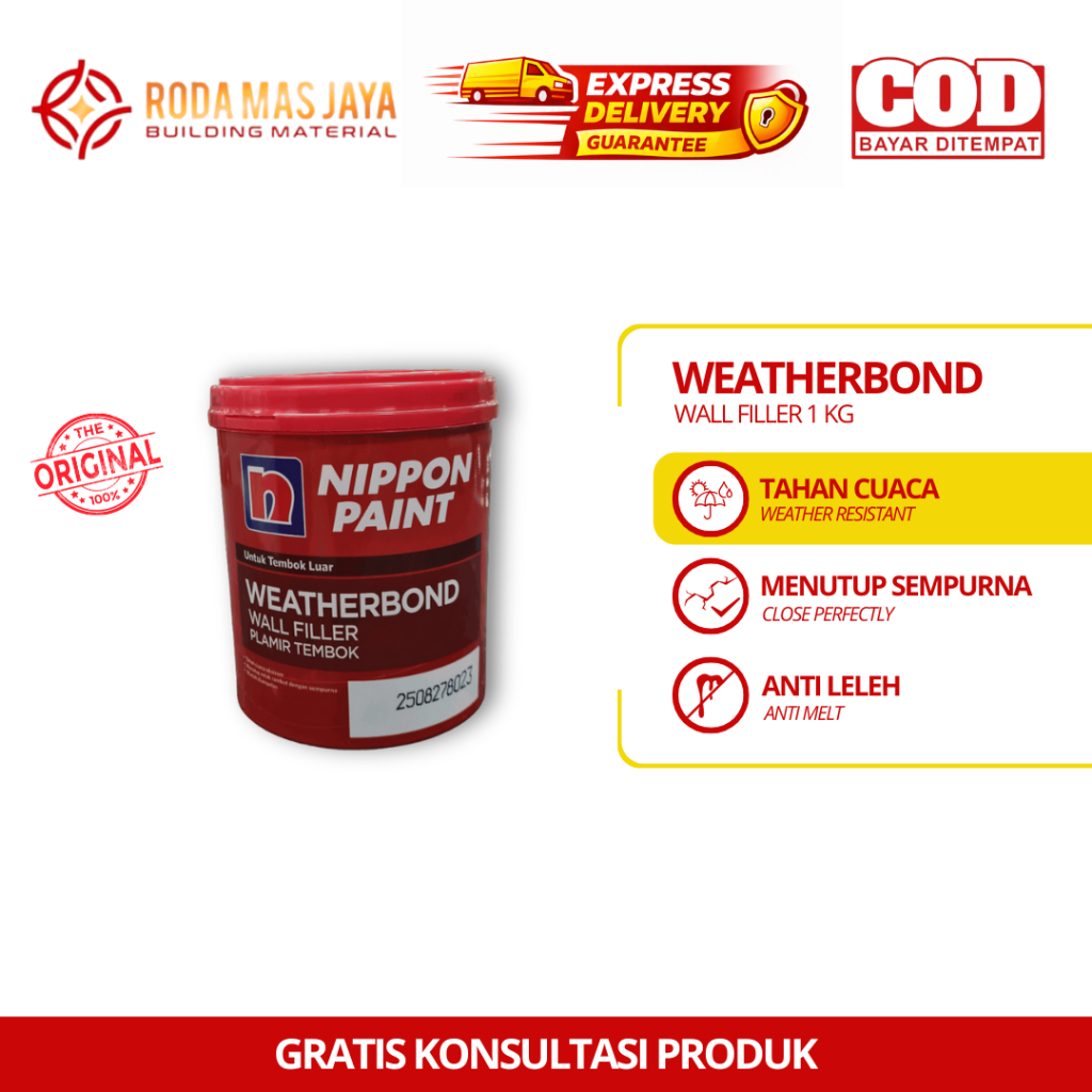 Jual Plamir Dempul Outdoor Weatherbond Wall Filler Nippon Paint 1kg ...
