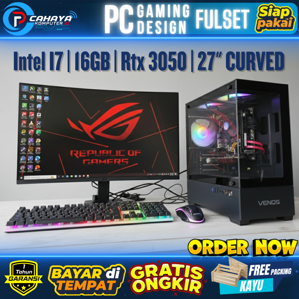 Jual PC Gaming Design [Full Set] i7 3770 | RAM 16GB| RTX 3050 6GB| SSD ...
