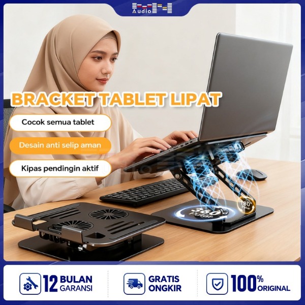 Jual Stand Laptop 360°Rotatable Aluminium Cooling Pad Laptop Lipat ...