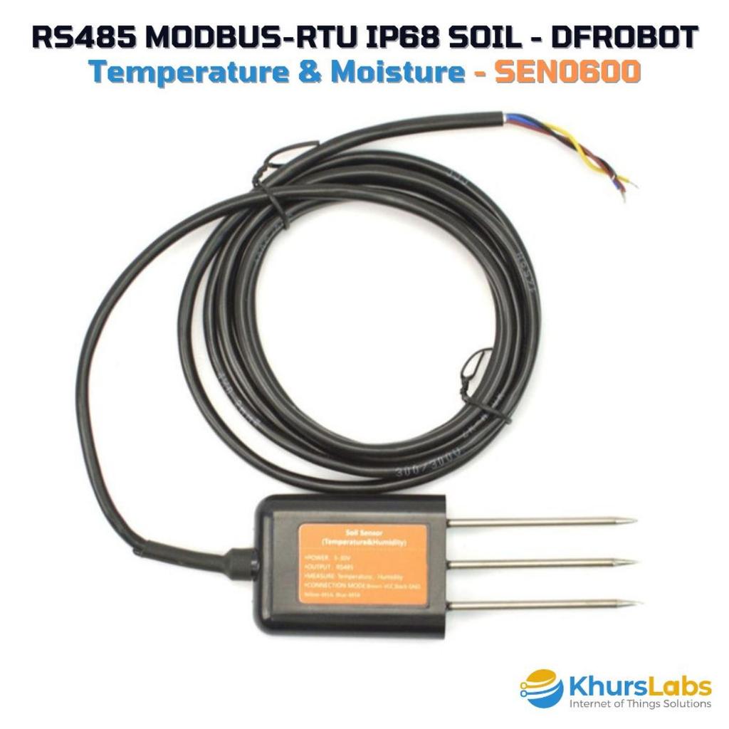 Jual DFROBOT RS485 MODBUS-RTU IP68 Soil Temperature & Moisture Sensor ...