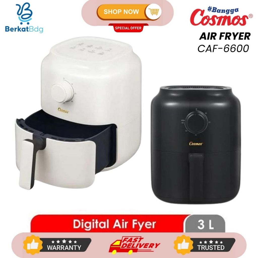 Jual AIR FRYER COSMOS CAF 6600 3L 650 WATT HITAM / PUTIH | Shopee Indonesia