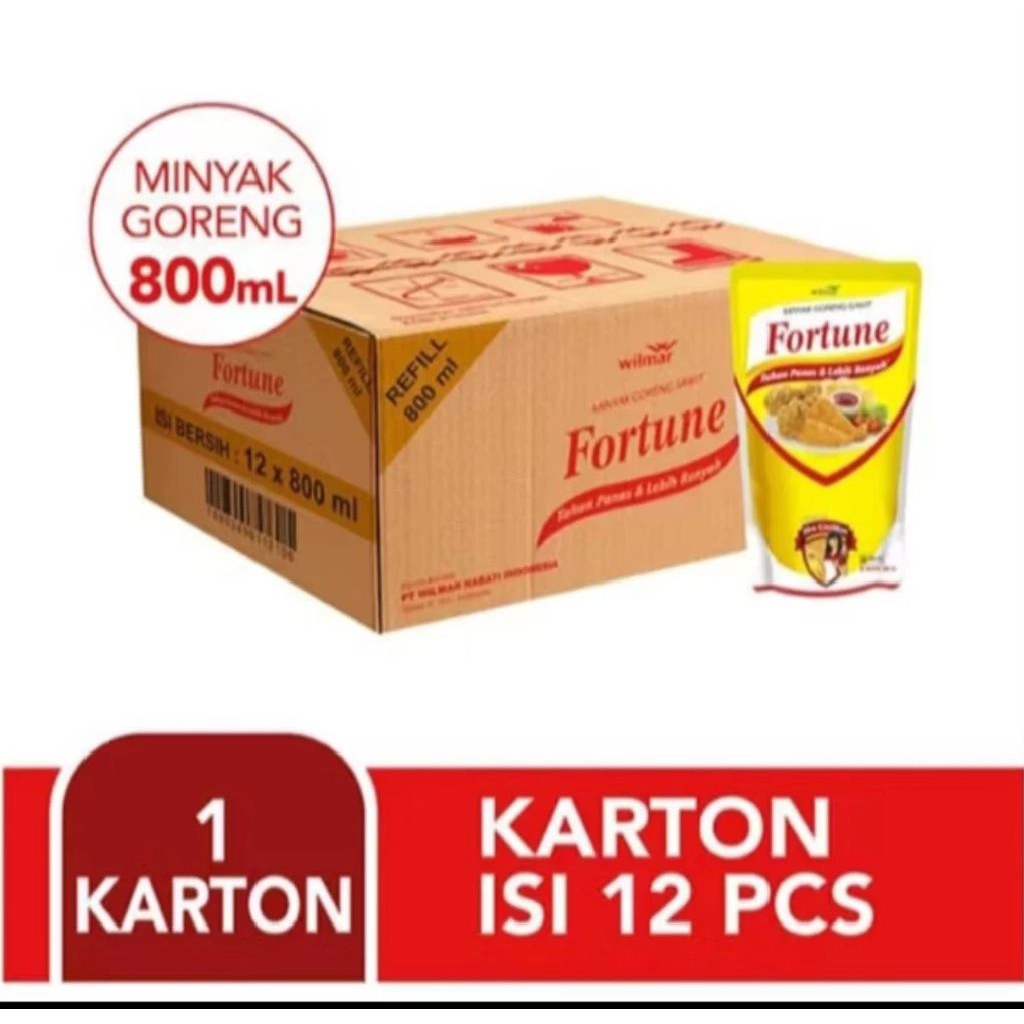 Jual Minyak goreng fortune murah 800ml(1 Dus isi 12 pcs) | Shopee Indonesia