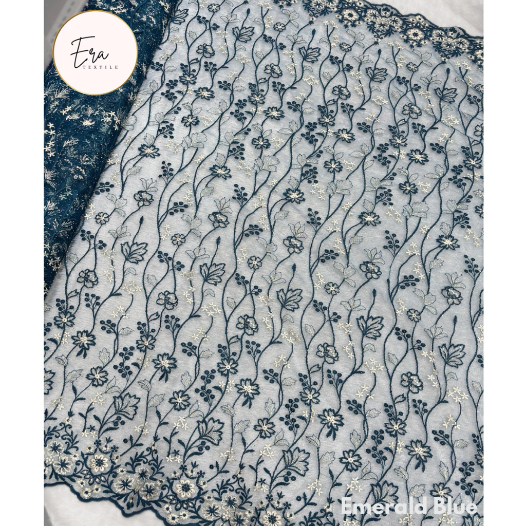 Jual Kain Bahan Kebaya Mewah, Tile Garden Diamond, Kain Tile Bordir ...