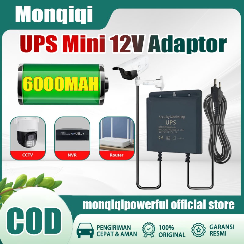 Jual Security Monitoring UPS Mini 12V Adaptor 6000MAH UPS Mini 12V ...