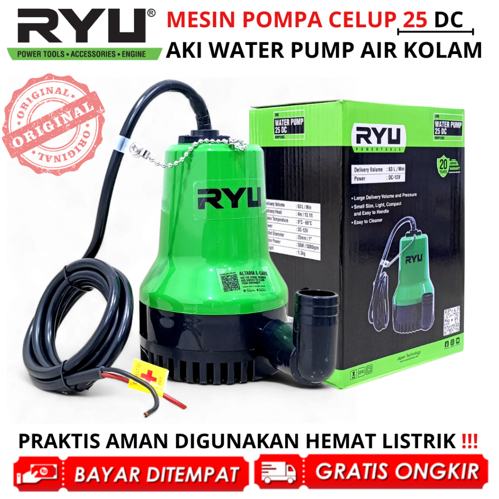 Jual RYU Mesin Pompa Celup Arus DC / AKI Untuk Kolam Ikan Aquarium ...