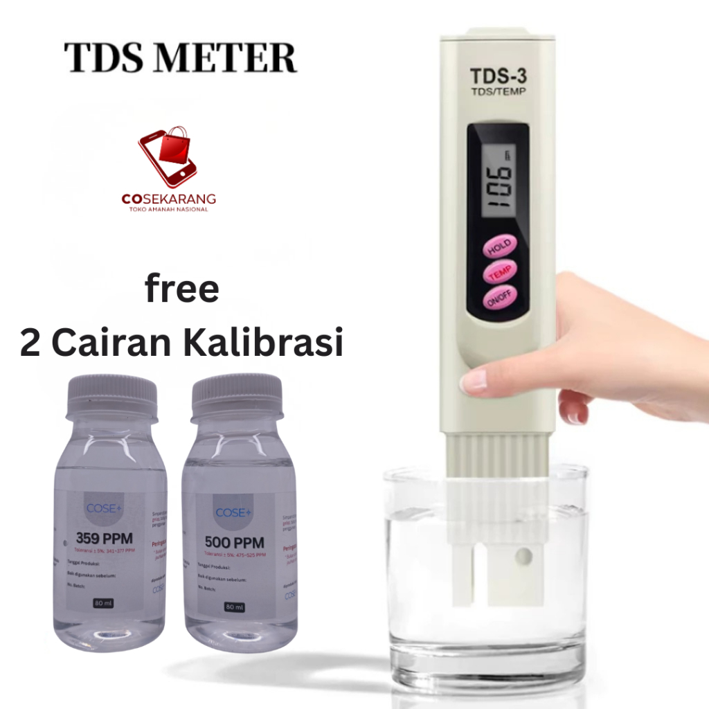 Jual TDS Meter Alat Ukur Kualitas Air TDS 3 Meter PPM Temp 2 In 1 Free ...
