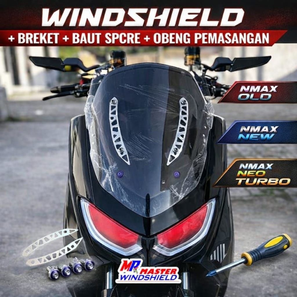 Jual visor Windshield + garnis + baut + obeng Sepaket NMAX new Standar ...
