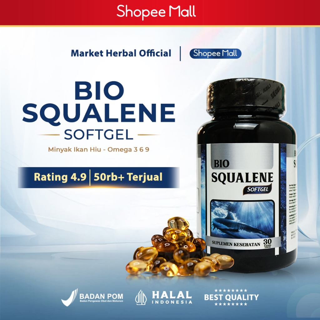 Jual Bio Squalene Softgel 100% Asli Original Shark Liver Oil Minyak ...