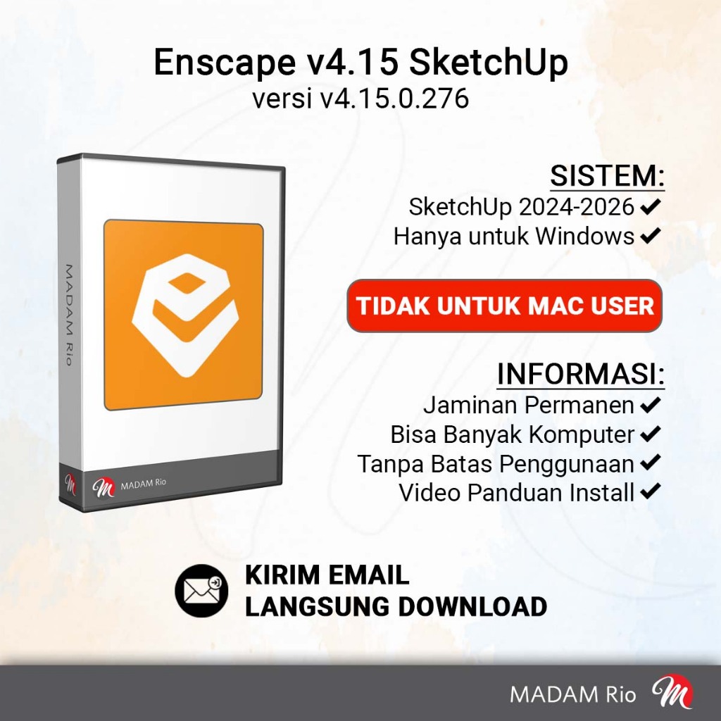 Jual Enscape 4.15 v4.15.0.276 Plugin SketchUp Full Versi Permanen ...