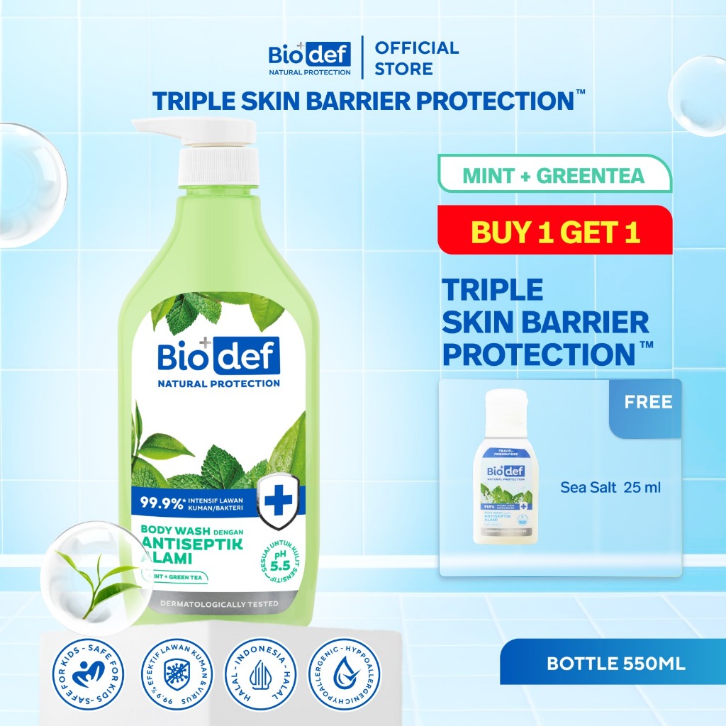 Jual [BUY 1 GET 1] Biodef Natural Protection Body Wash 550ml FREE Body ...