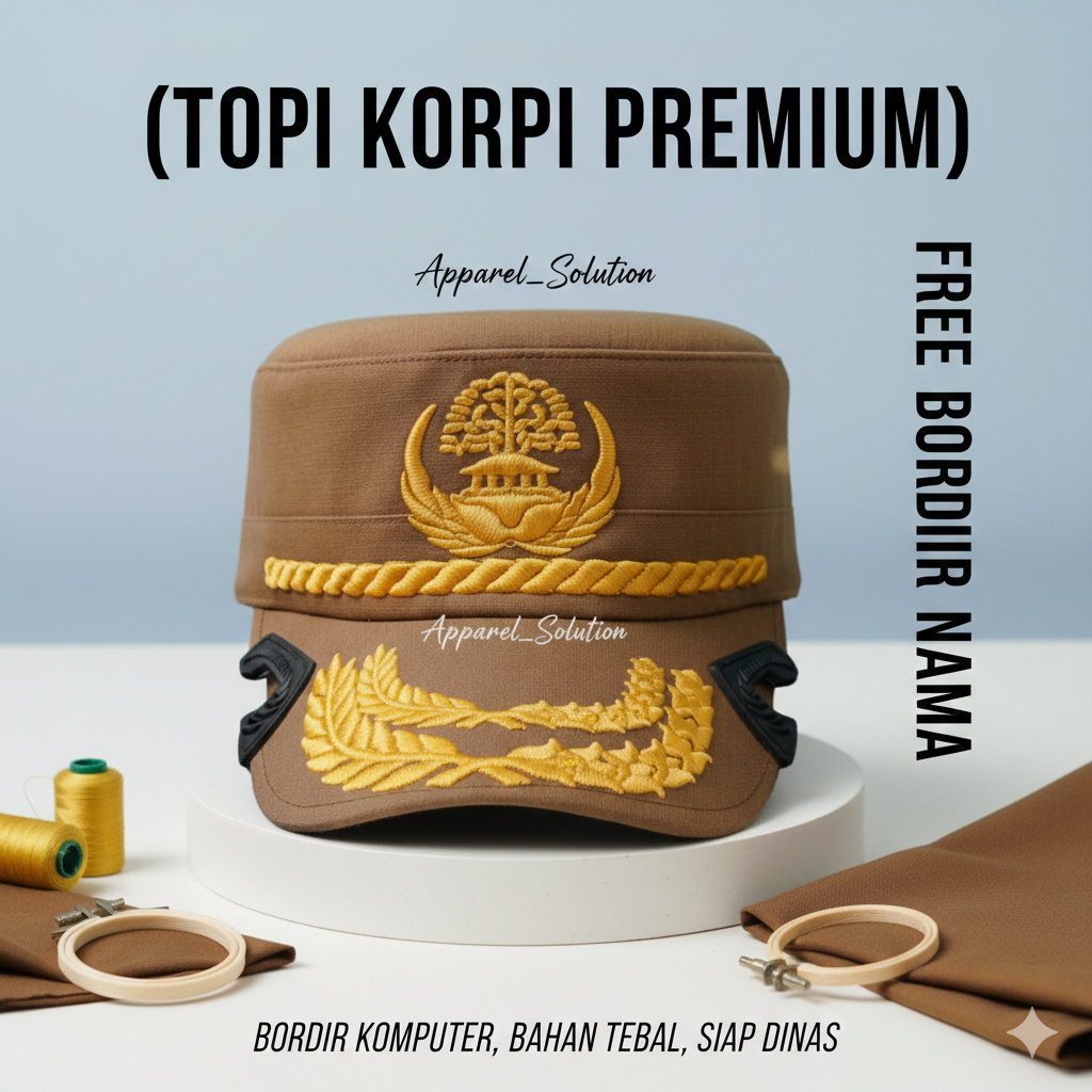Jual Topi KOMANDO KORPRI Premium Model COAK Warna KHAKI Topi ASN ...