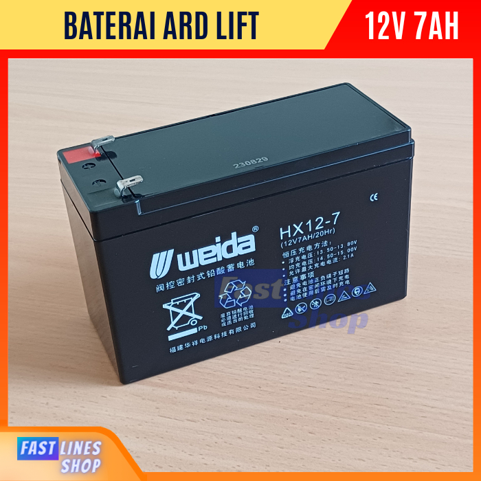 Jual Baterai Kering ARD Lift 12V 7AH UPS Battery WEIDA Aki ACCU Kering ...