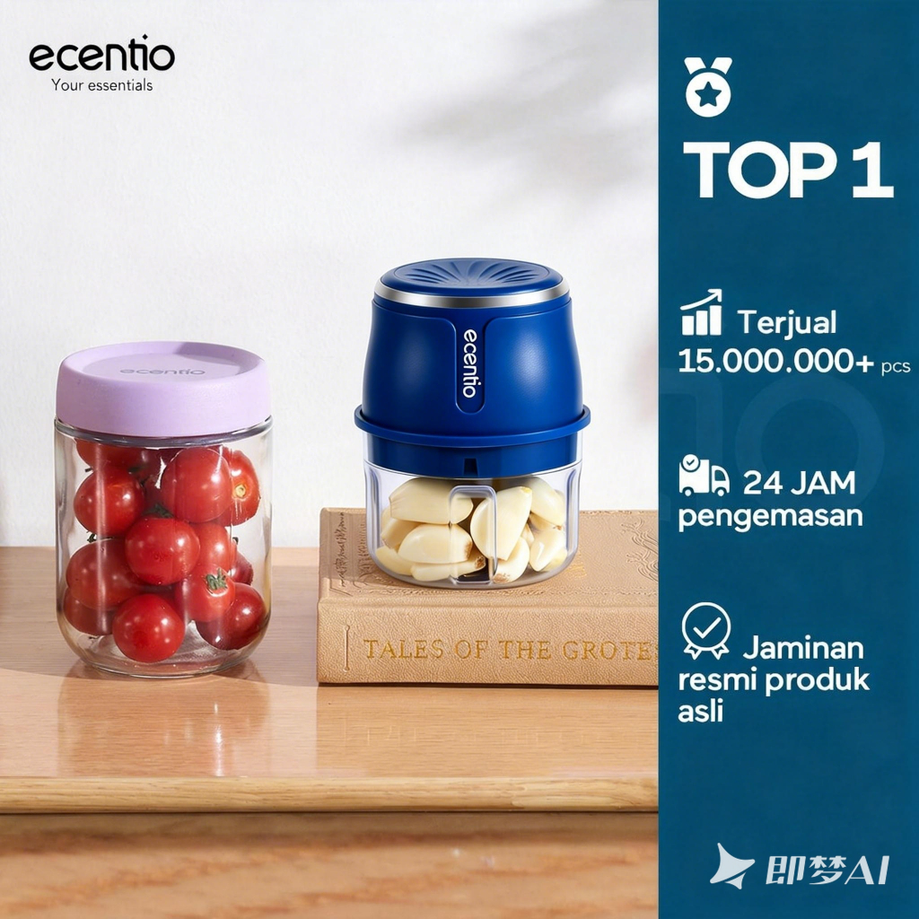 Jual ecentio Mini Chopper Blender & Toples Kaca Morandi Penggiling ...
