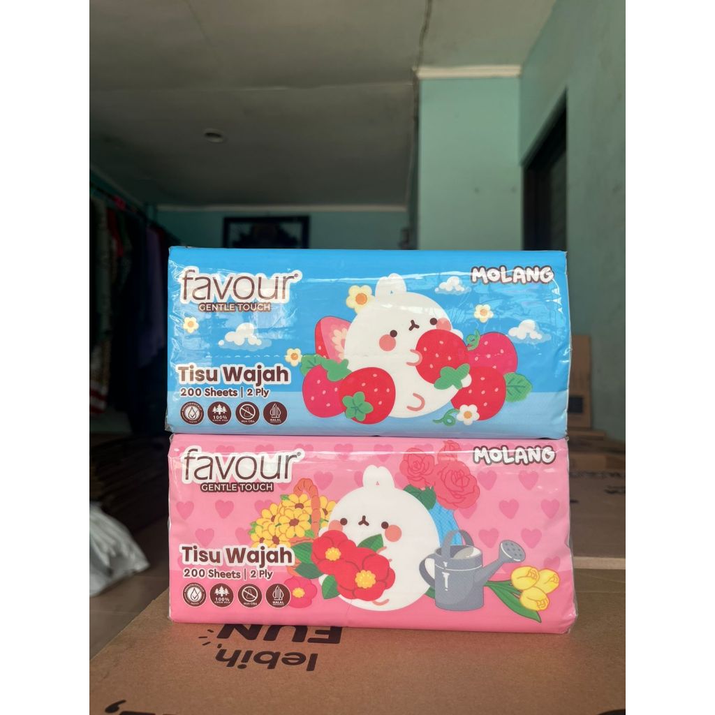 Jual Tissue Favour Molang 200 Sheets Lebih Panjang Lebih Lembut Aman ...