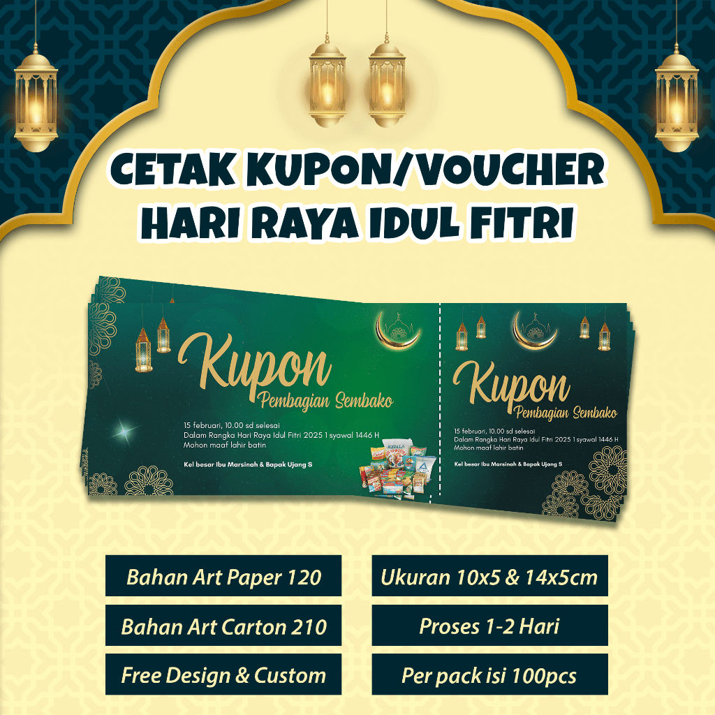 Jual Kupon Idul Fitri I Kupon THR Lebaran / Pengambilan Zakat I Kupon ...