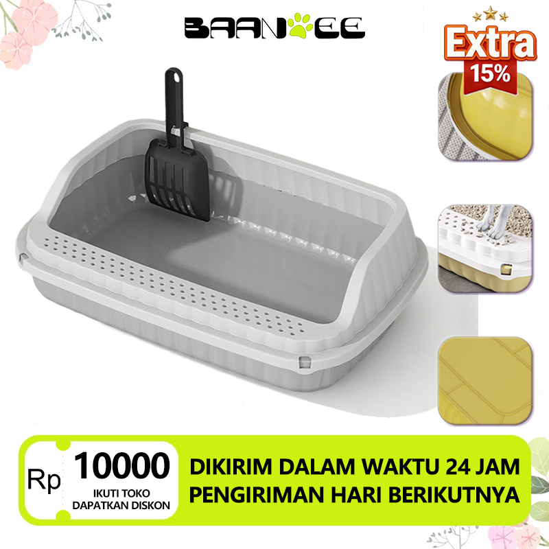 Jual Cat Litter Box Cat Toilet Anti Tumpahan Pasir Dilengkapi Sekop ...