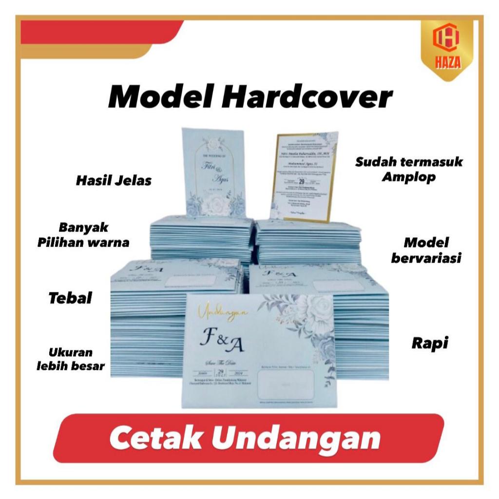 Jual undangan hardcover selembaran, undangan pernikahan elegan, cetak ...