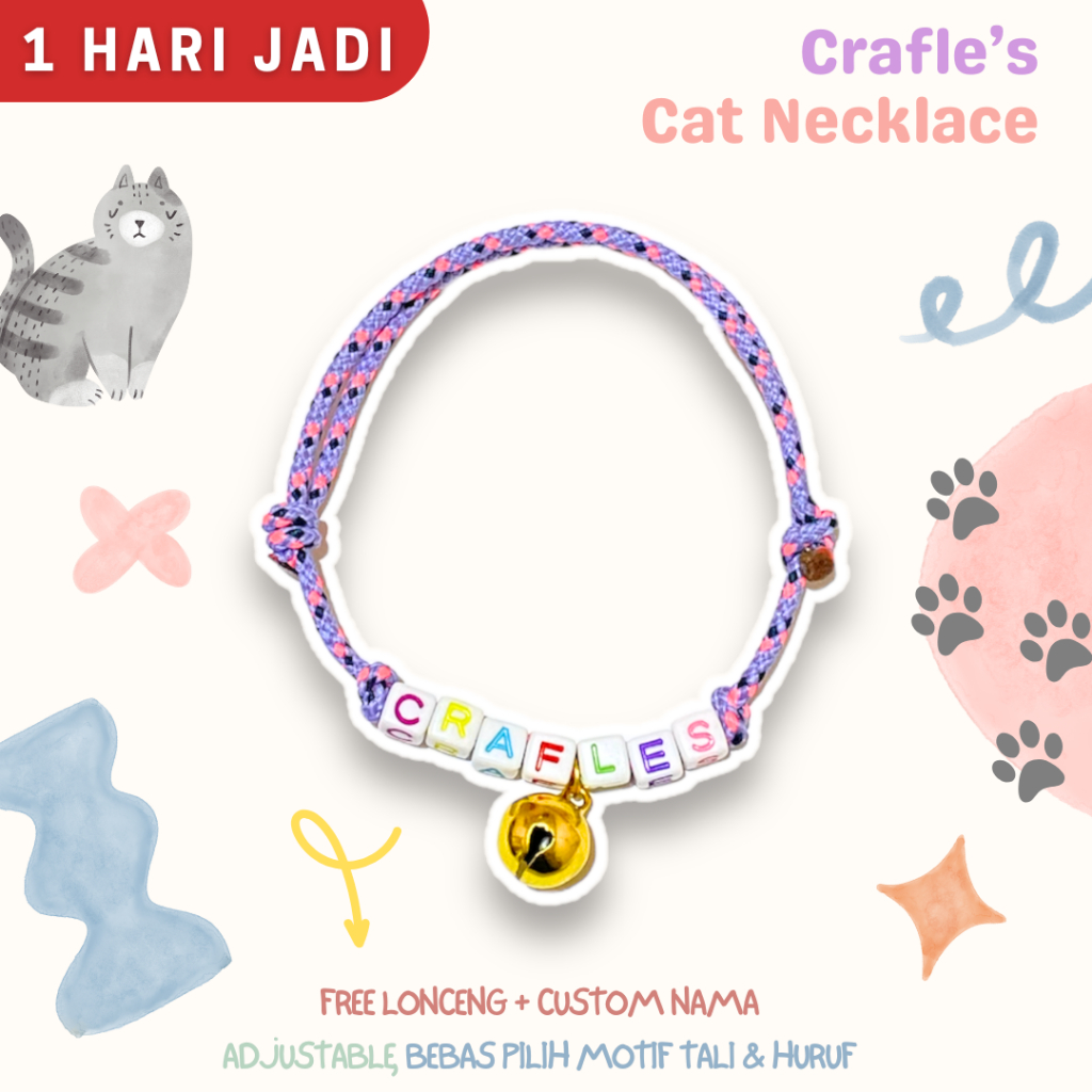 Jual KALUNG KUCING ANJING KELINCI CUSTOM NAMA FREE LONCENG ADJUSTABLE ...