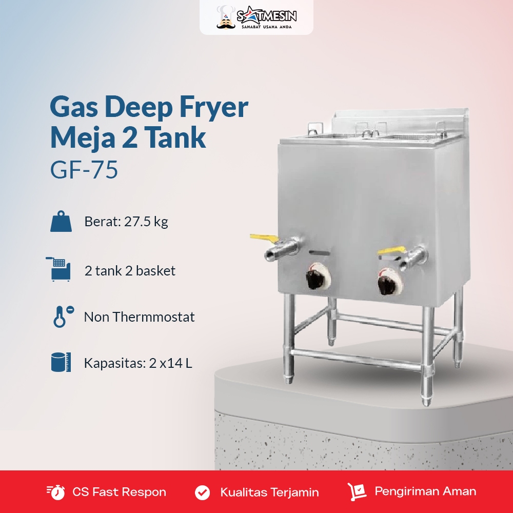 Jual Satmesin - Gas Deep Fryer Table | Meja Penggorengan 2 Tank dan 2 ...