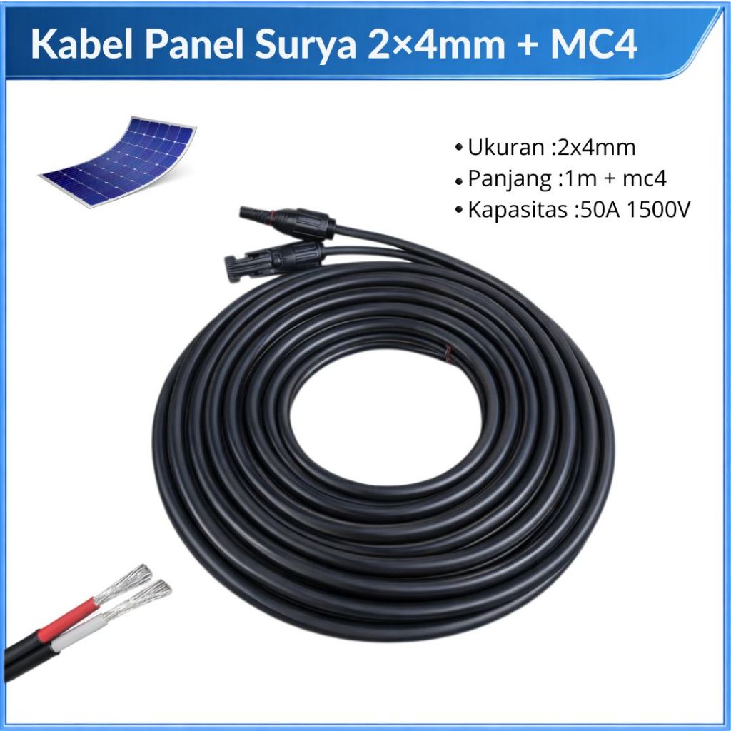 Jual Kabel Panel Surya Dual Core 2x4mm Kabel Solar Outdoor DC 1500V ...