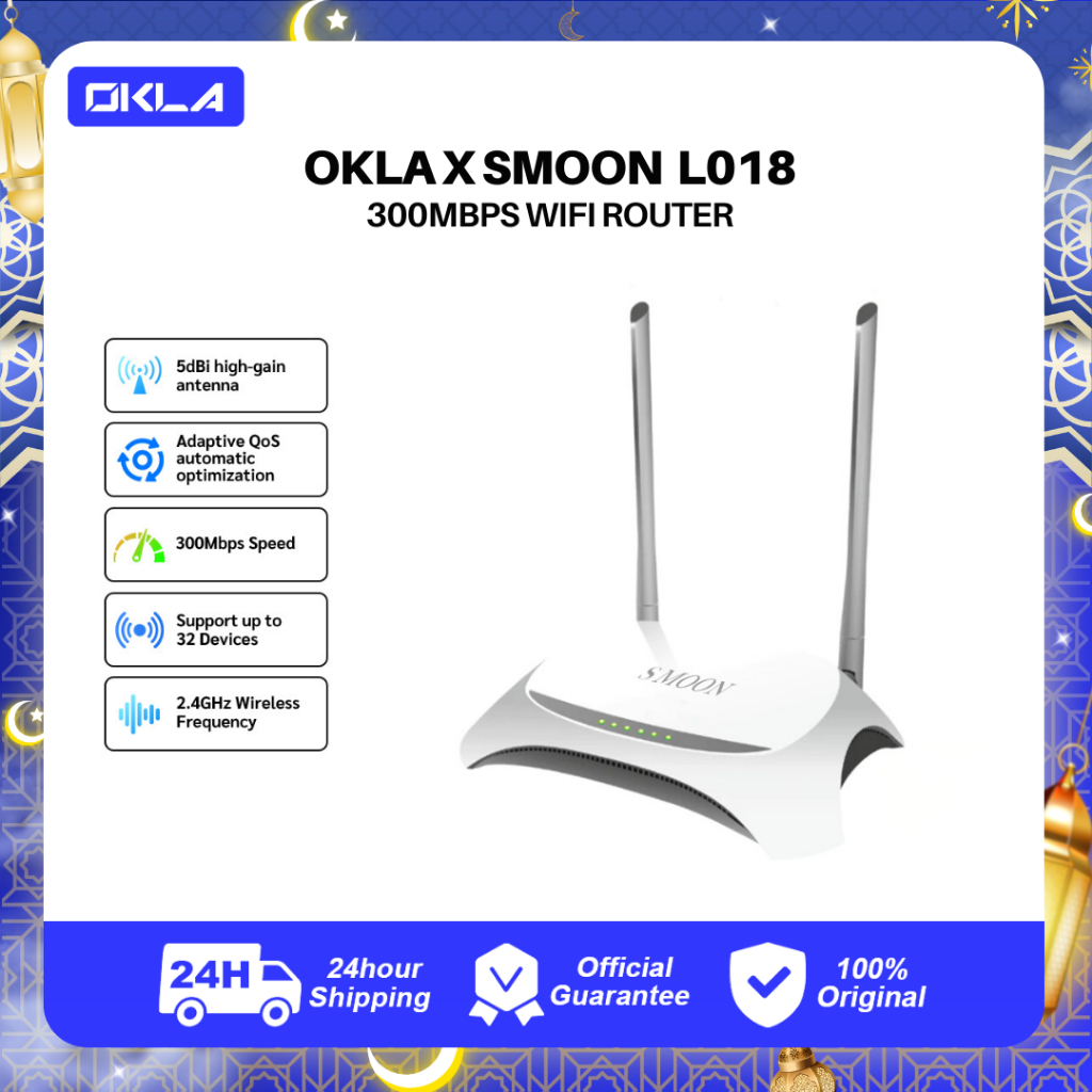 Jual OKLA x SMOON L018 - Wireless & Routuer WIFI - Speed 300 Mbps ...