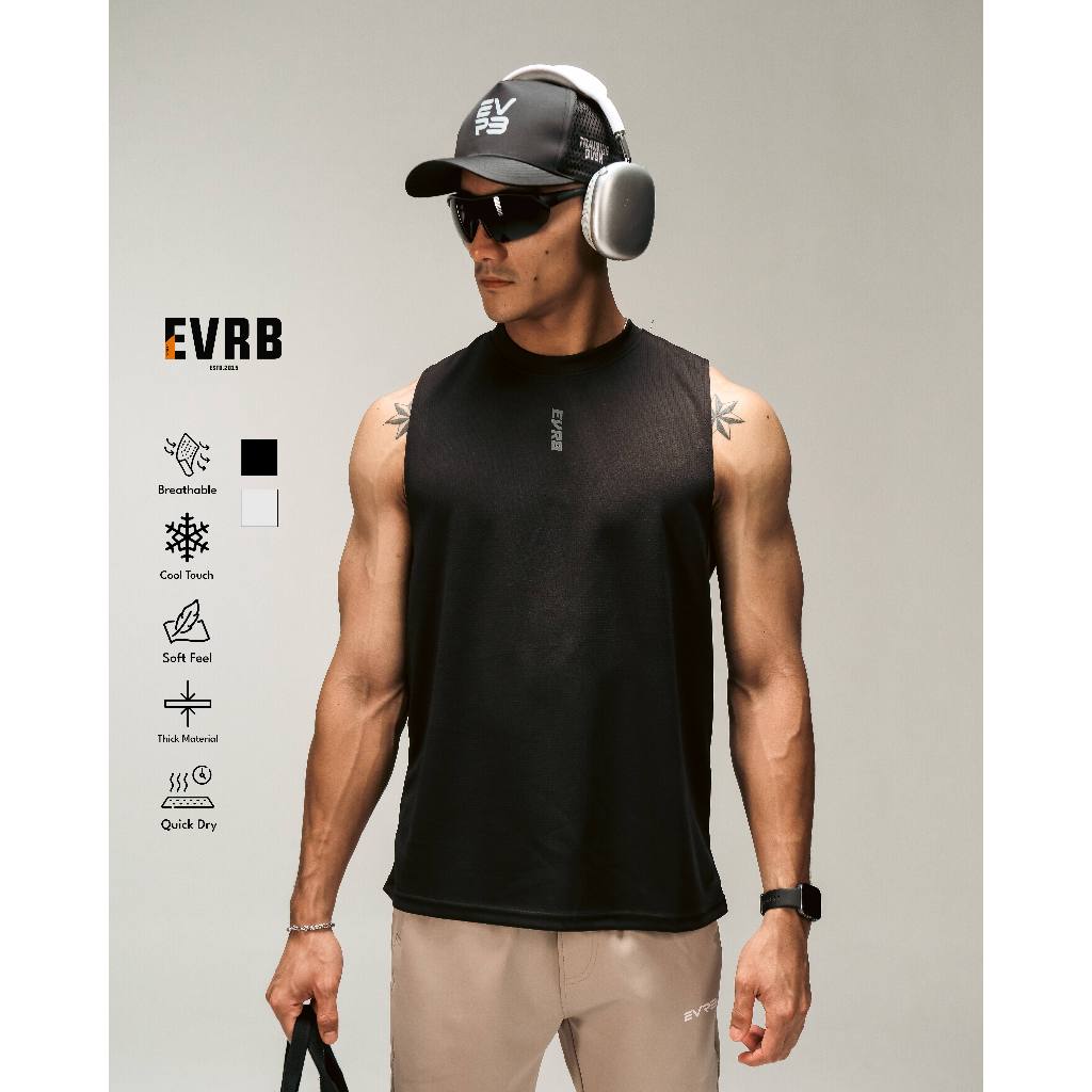 Jual EVRB Kaos Singlet Pria Muscle Tank cut 77 Training DVSN Flow Air M ...