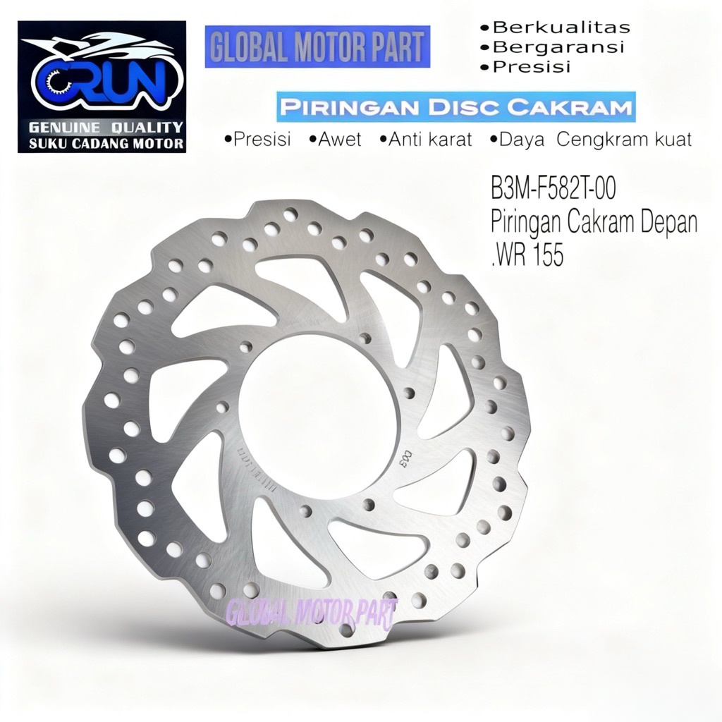 Jual CRUN Piringan Disc Disk Cakram Depan Yamaha WR 155 WR155 B3M-F582T ...