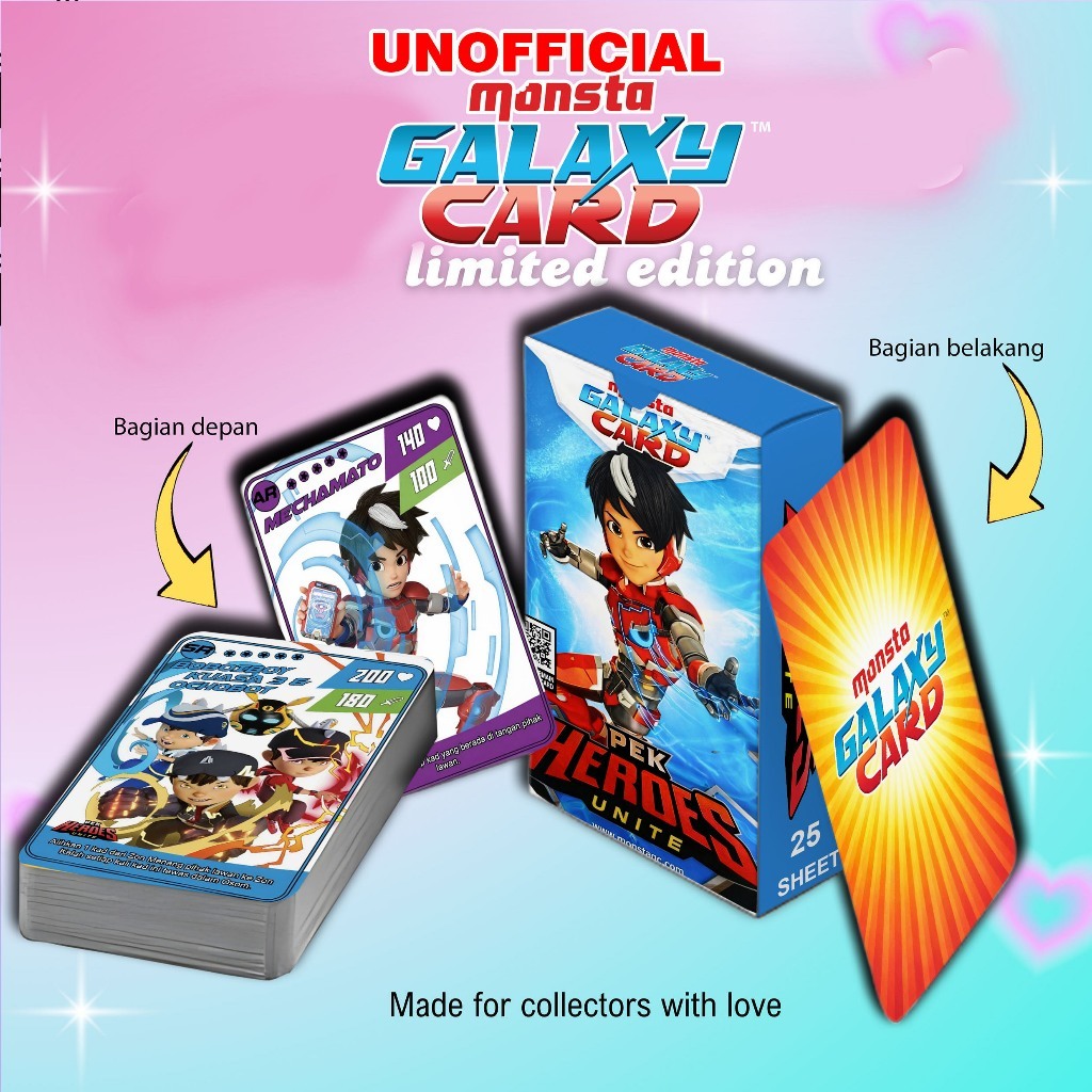Jual UNOFFICIAL KARTU/KAD PEK HEROES UNITE BOBOIBOY MONSTA GALAXY CARD ...