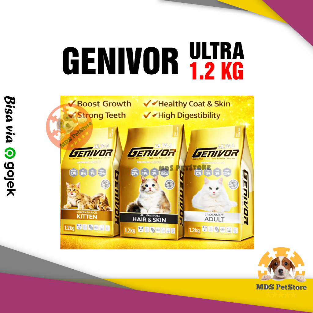 Jual Genivor Cat food Tuna & Lamb 1.2 Kg | makanan kucing 1.2kg ...