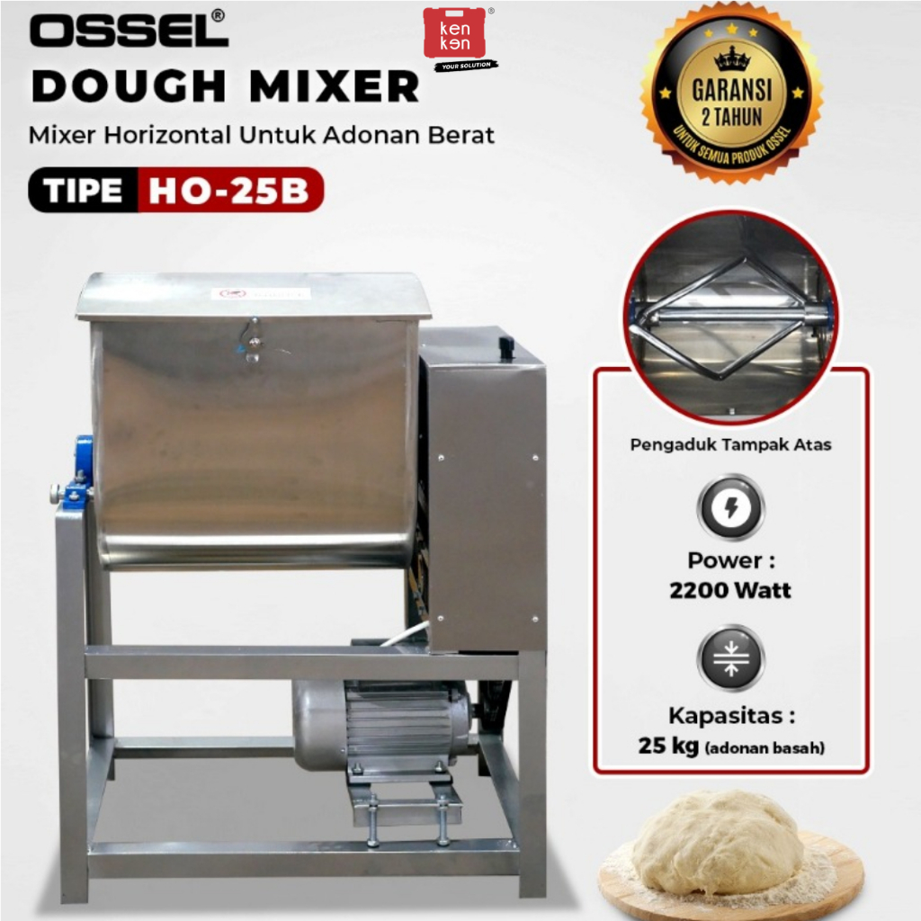 Jual Ossel - Dough Mixer 25Kg Mixer Adonan Berat Horiozontal Mixer Mie ...