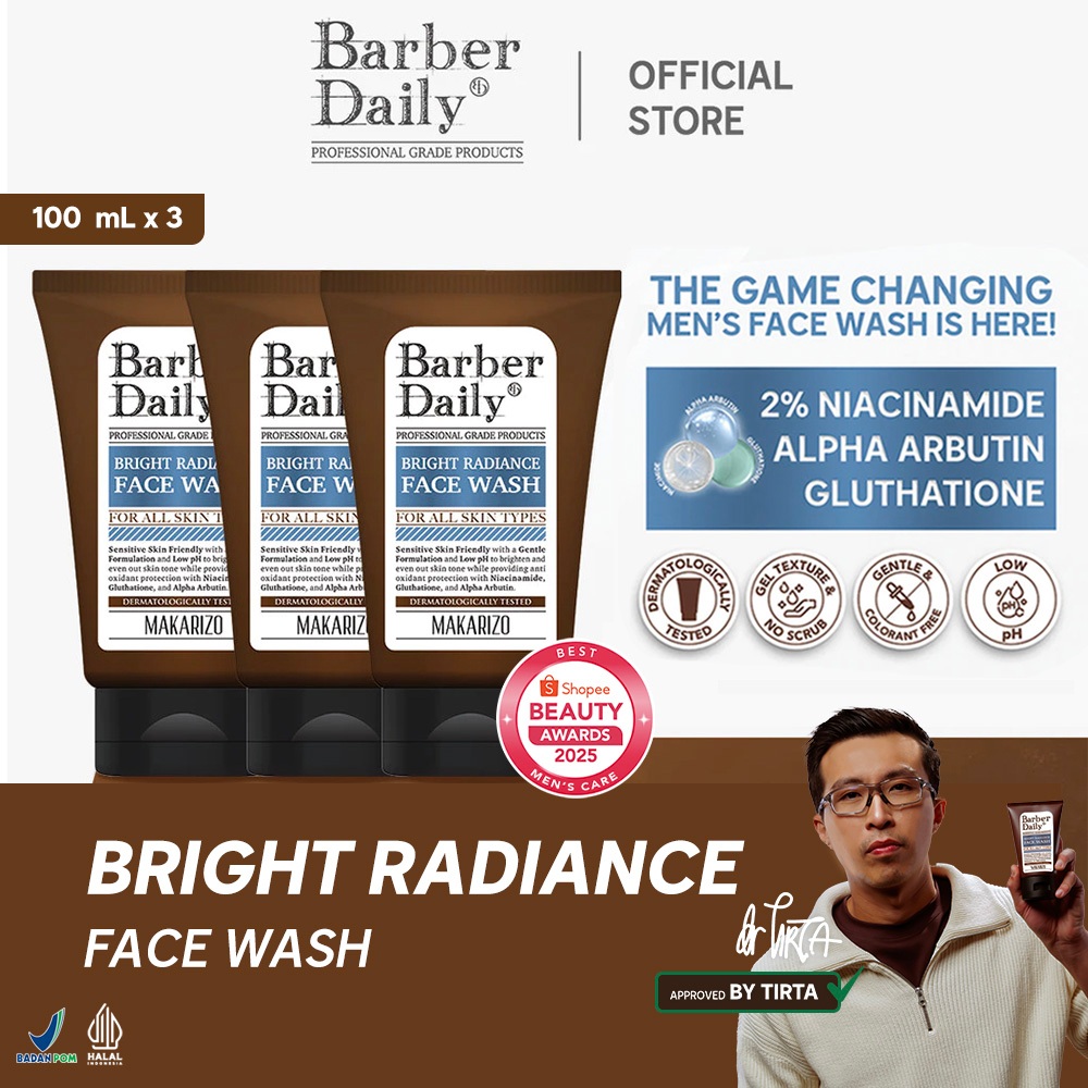 Jual Triple Pack Ultimate Clenser Barber Daily Bright Radiance Face ...