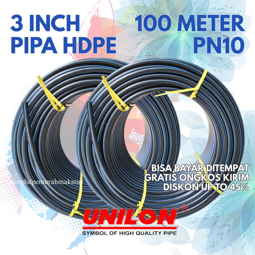 Jual Pipa HDPE 3 inch 90mm Unilon Selang Air PDAM Kualitas SNI Barang ...