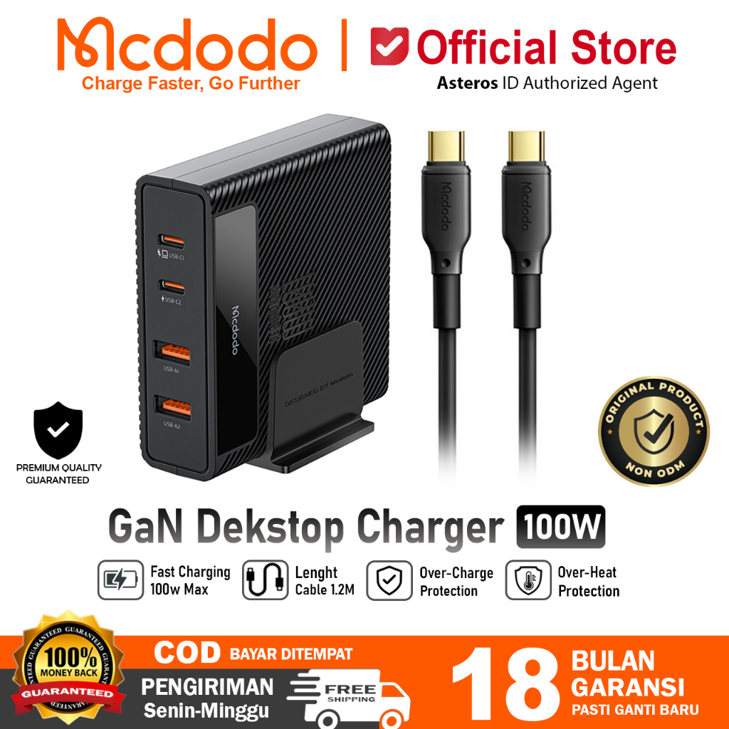 Jual MCDODO Charger GAN 100W Desktop 4in1 FAST Charging For Laptop Etc ...