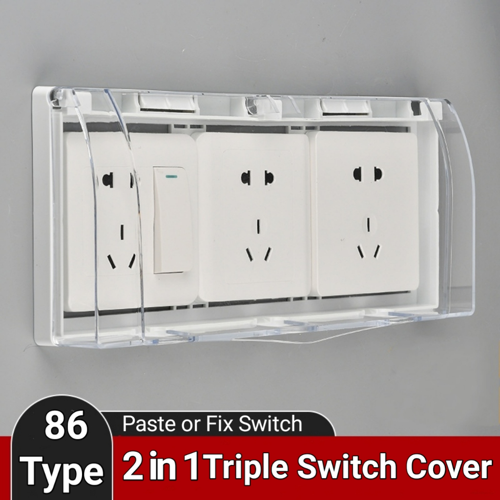 Jual Kotak Tutup Cover Box Tempel Pengaman 3 Switch On Off Stop Kontak ...