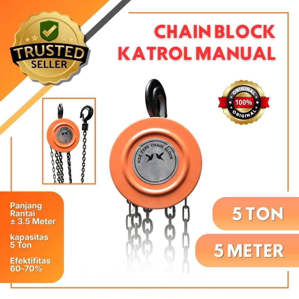 Jual Chain Block 5 Ton x 5 Meter / Takel Katrol Kerekan | Shopee Indonesia
