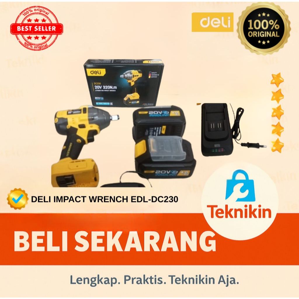 Jual DELI Mesin Impact Wrench 20 Volt 320 N.m - Deli Lithium-Ion Impact ...