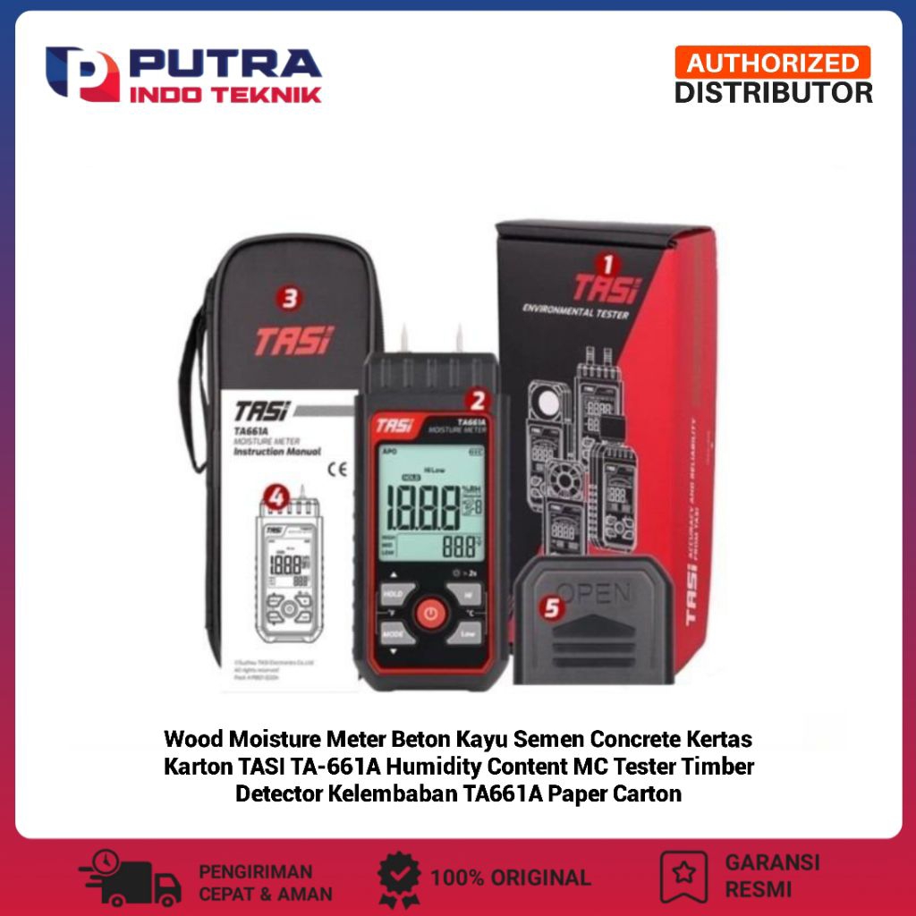 Jual Wood Moisture Meter Beton Kayu Semen Concrete Kertas Karton TASI ...