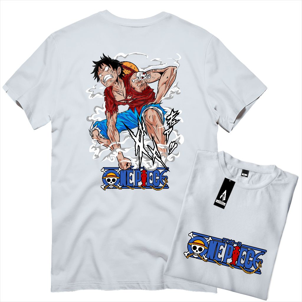 Jual Kaos Anime One Piece Monkey D Luffy cloud Cotton Combed 30s ...