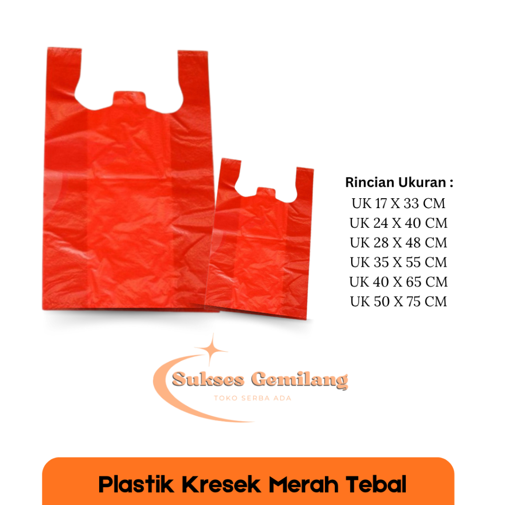 Jual Plastik Kresek Merah Tebal Kantong Plastik Kresek Merah Ukuran ...