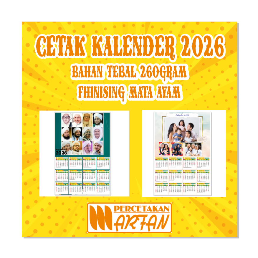 Jual CETAK KALENDER DINDING 2026 1 lembaran finishing mata ayam ...